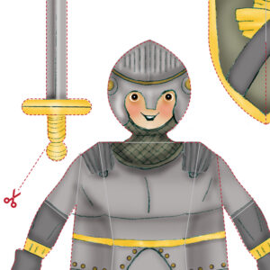 Illustrated Paper Doll Knight - papercatdesign