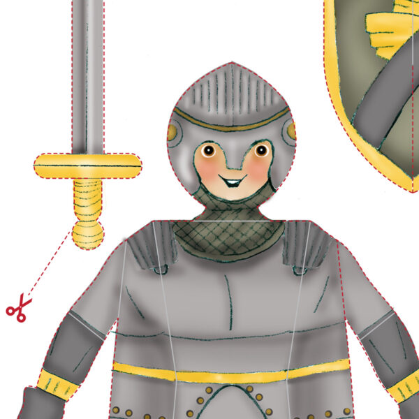 Illustrated Paper Doll Knight - papercatdesign